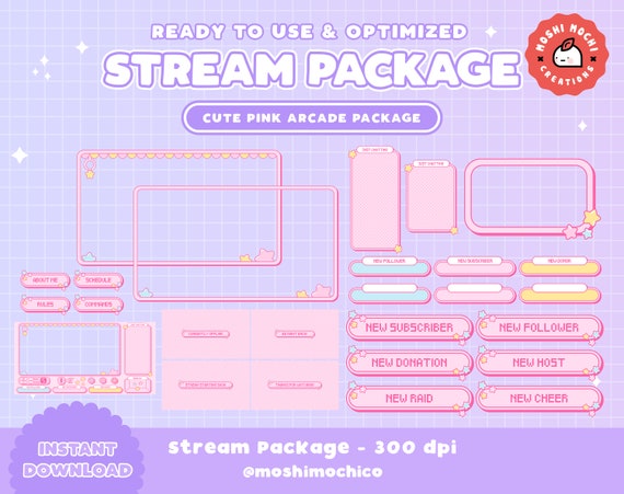 Twitch Cute Arcade Crane Machine Overlay Stream Package / | Etsy