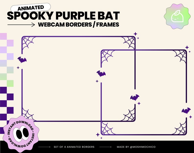 Spooky Bat Stream Webcam Border Game Capture Frame Twitch - Etsy