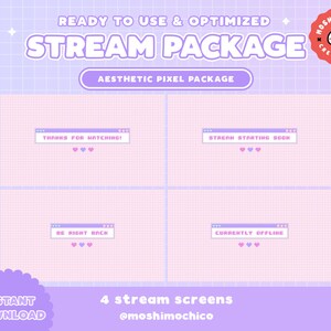 Twitch Aesthetic Pixel Computer Screen Stream Package / Streamer ...