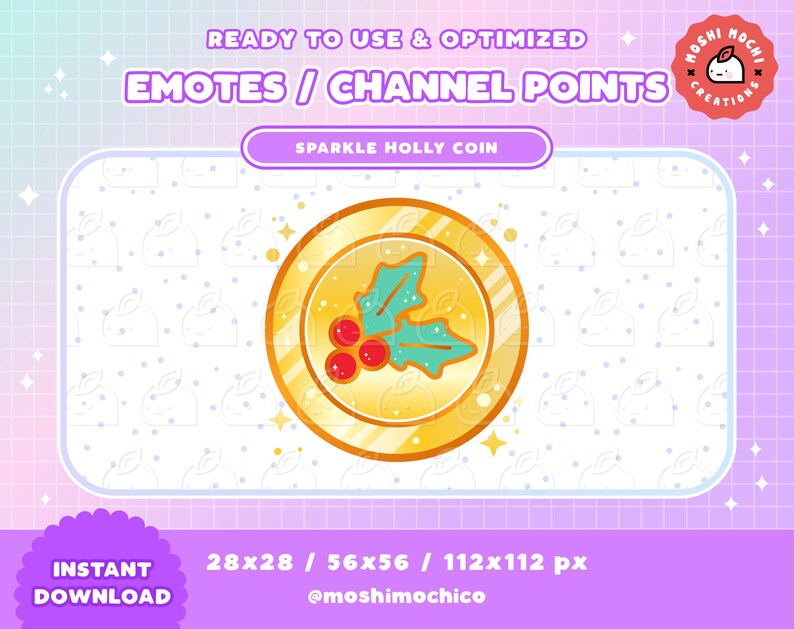 Christmas Holly Channel Point / Emote for Twitch Discord / | Etsy