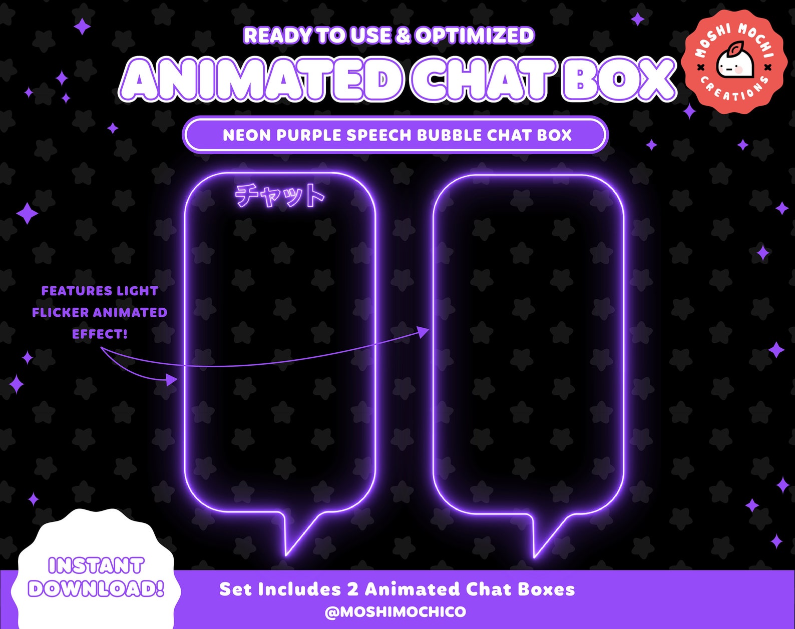 Animated Neon Purple Chat Box for Twitch | Custom Stream Overlay | Lofi ...