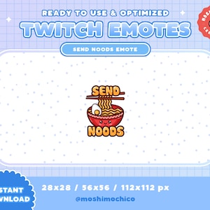 1x Twitch Emote - Send Noods Funny Ramen / Streamer / Pun / Cool ...