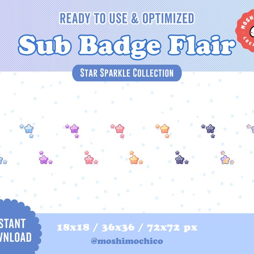 Twitch Sub Badge Flair Cute Sparkle Bubble Cloud Sky Etsy