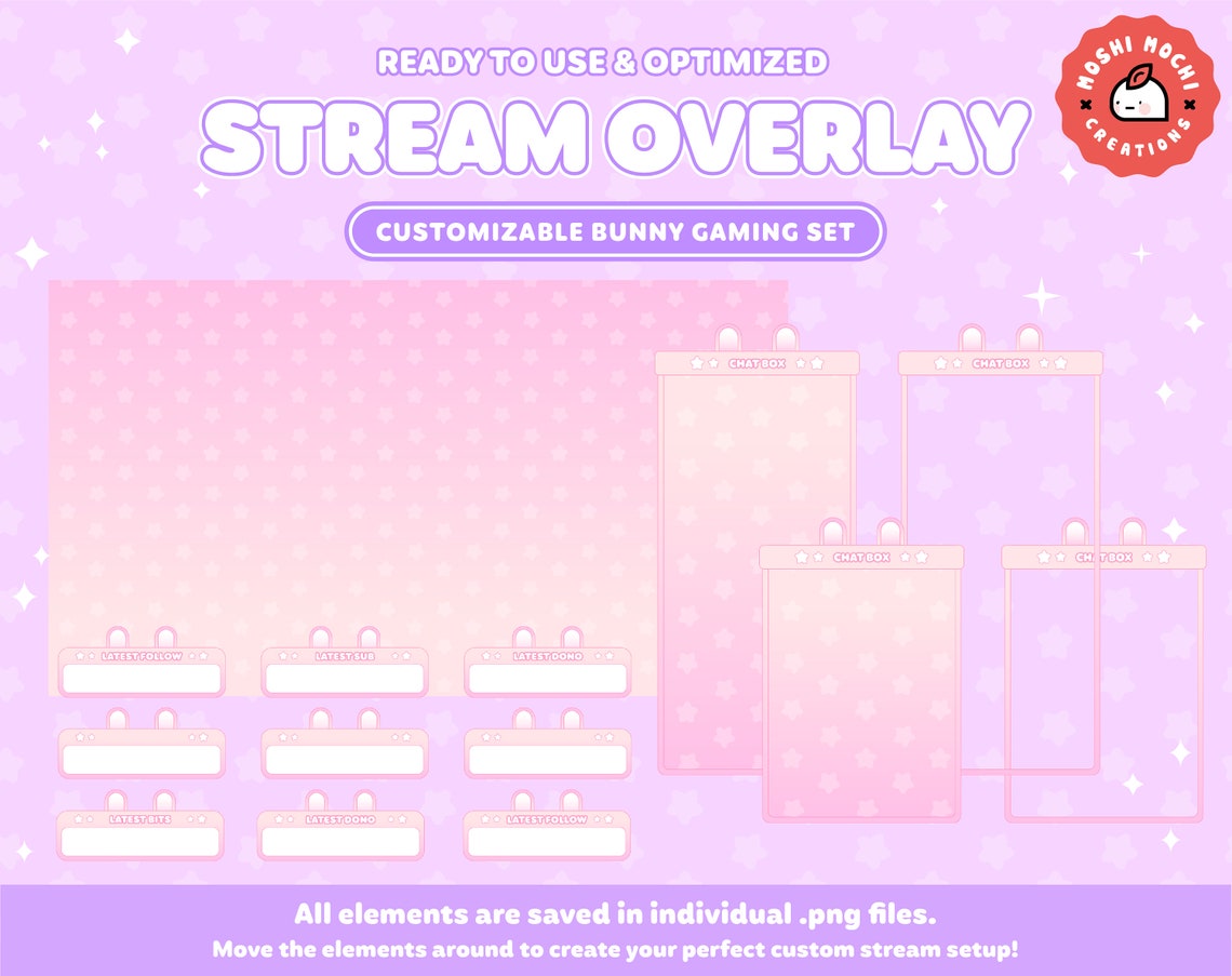 Bunny Stream Overlay Set for Twitch / Vtuber Gaming Setup / | Etsy Canada
