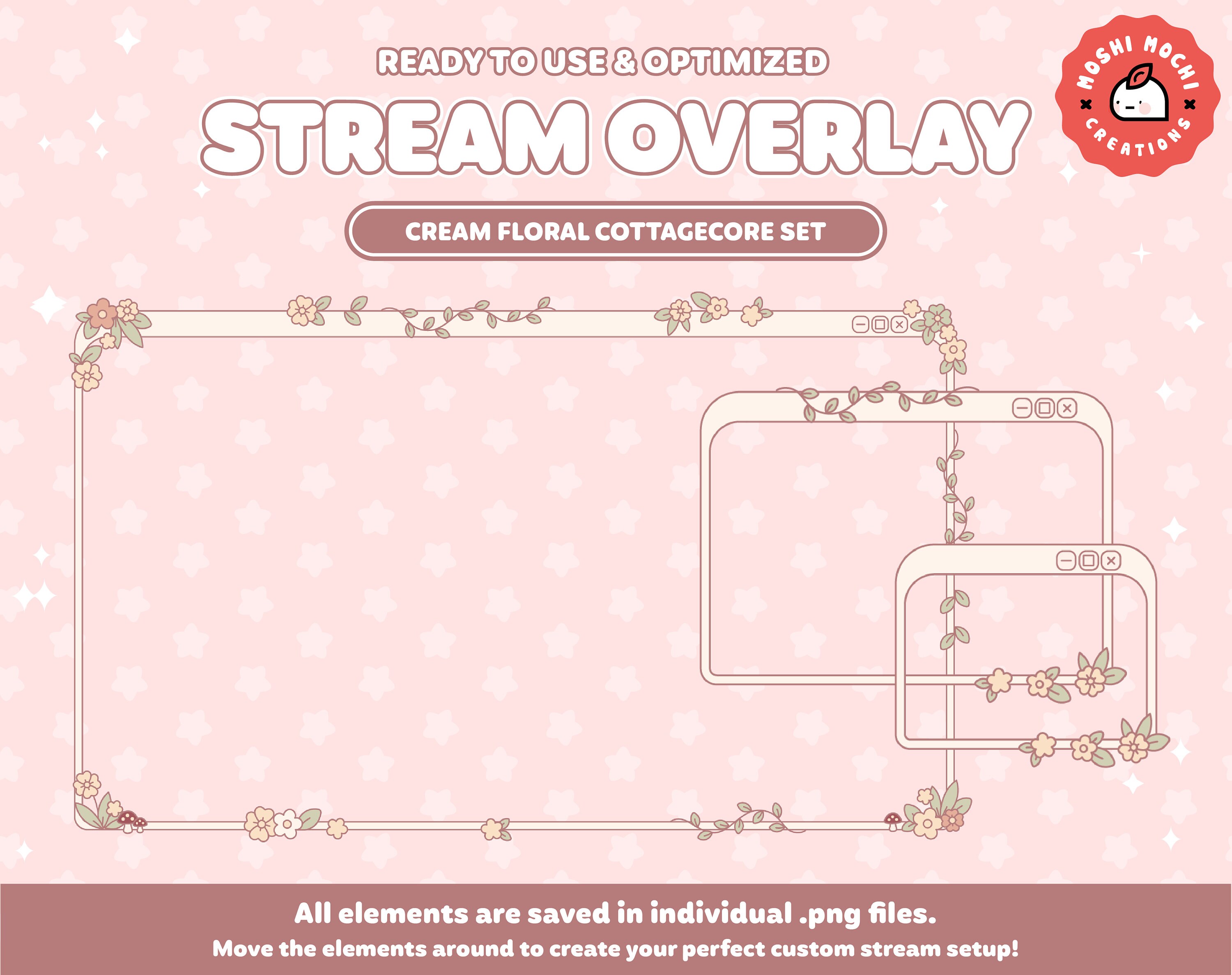 Cottagecore Stream Overlay Set for Twitch Cozy Floral - Etsy Canada