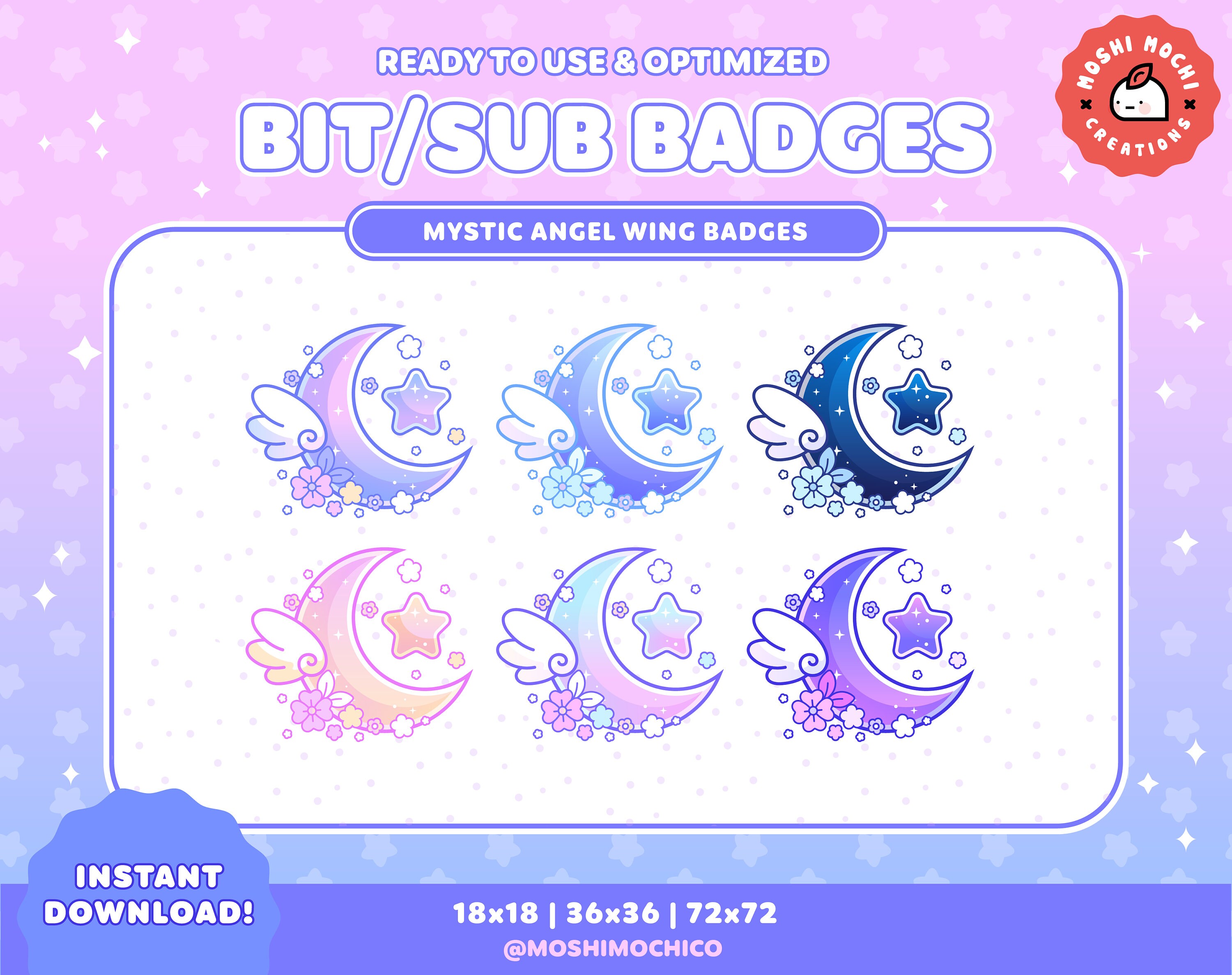 Art & Collectibles Twitch Sub/ Bit Badges Sub Badges Cute Sub Badges ...