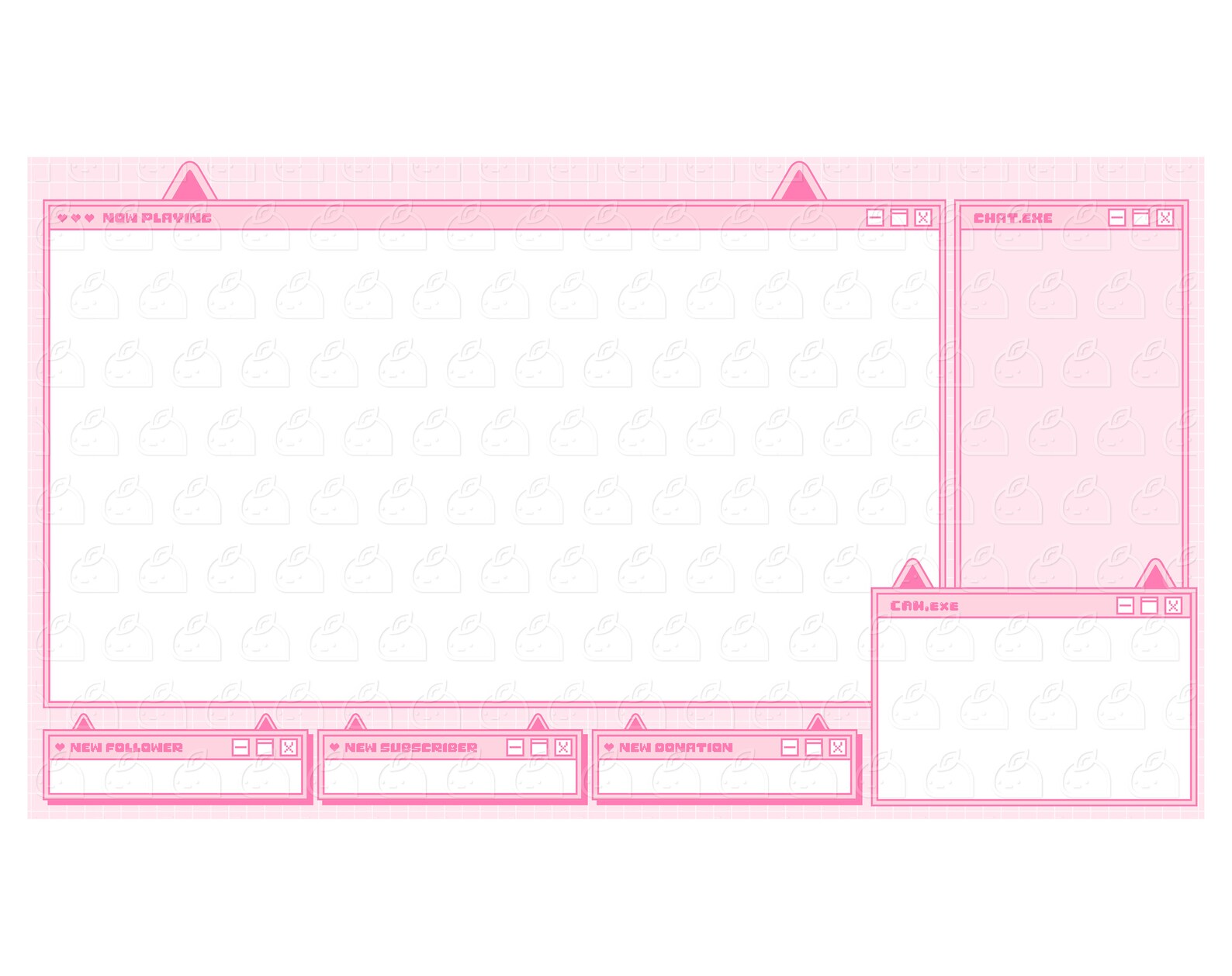 2x Twitch Aesthetic Pink Cat Pixel Computer Screen Overlay / | Etsy