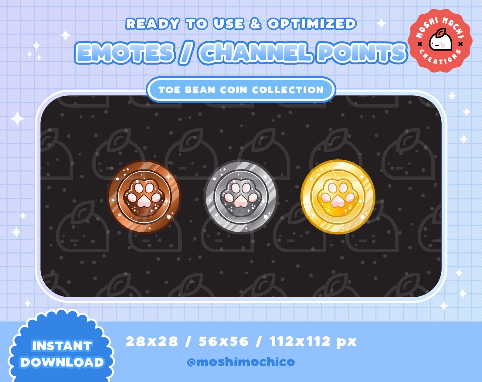 Twitch Toe Bean Paw Coin Emotes / Channel Points / Badges / | Etsy