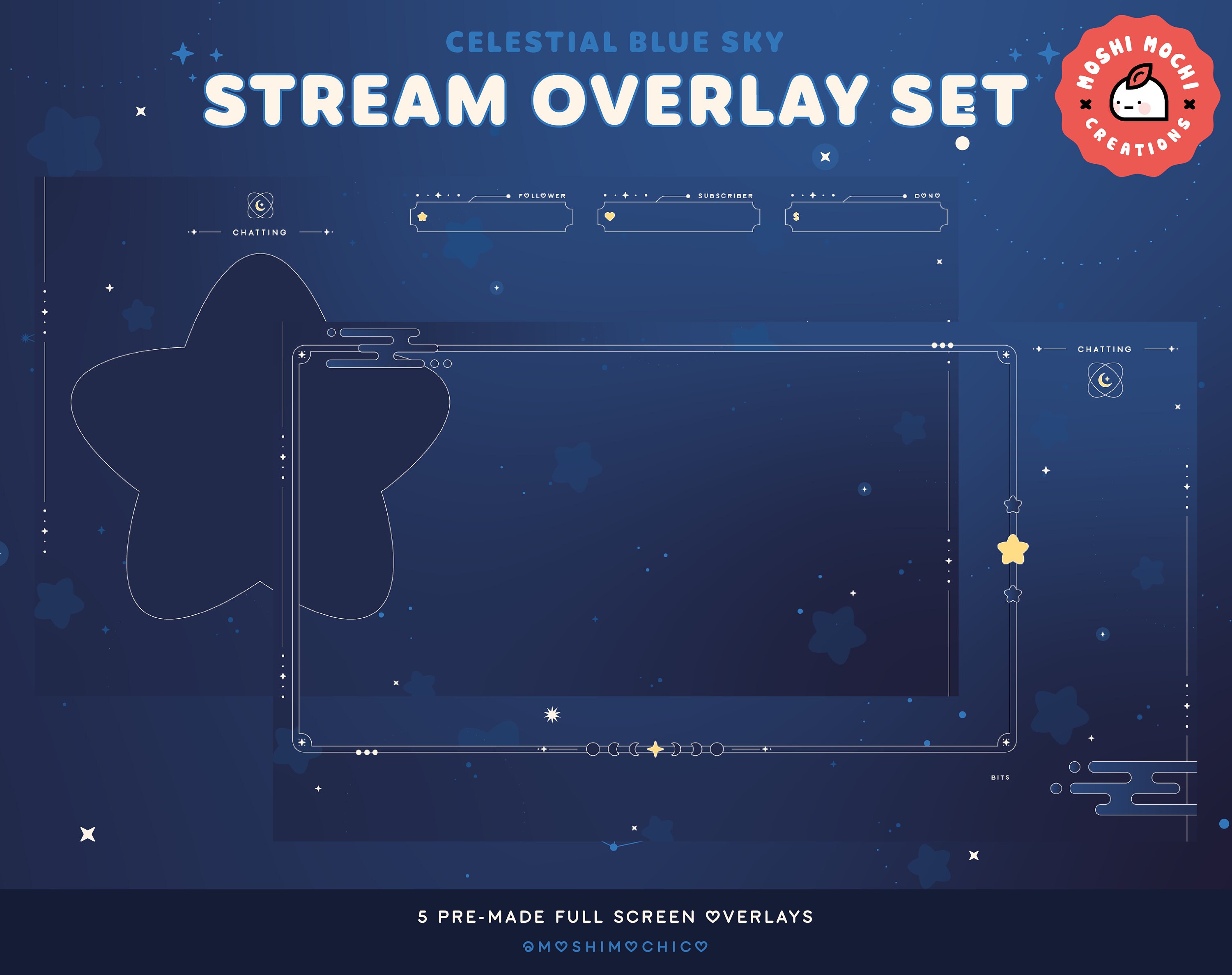 Celestial Starry Sky Stream Pack for Twitch, Panels, Animated Screens ...