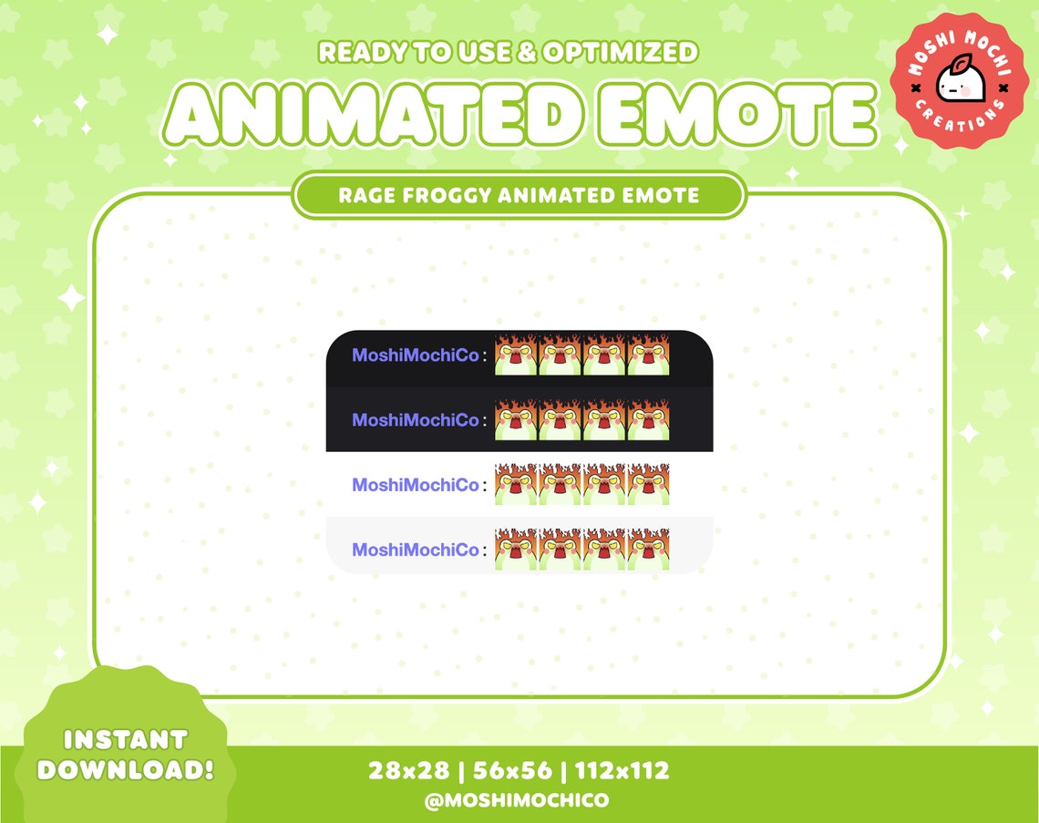 Animated Rage Frog Emote / Twitch Badge / Cute / Funny Emote - Etsy