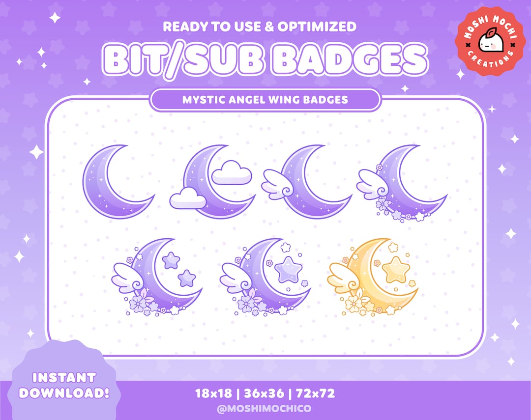Twitch Sub Badges / Bit Badges / Mystic Pastel Sparkle Moon Collection ...
