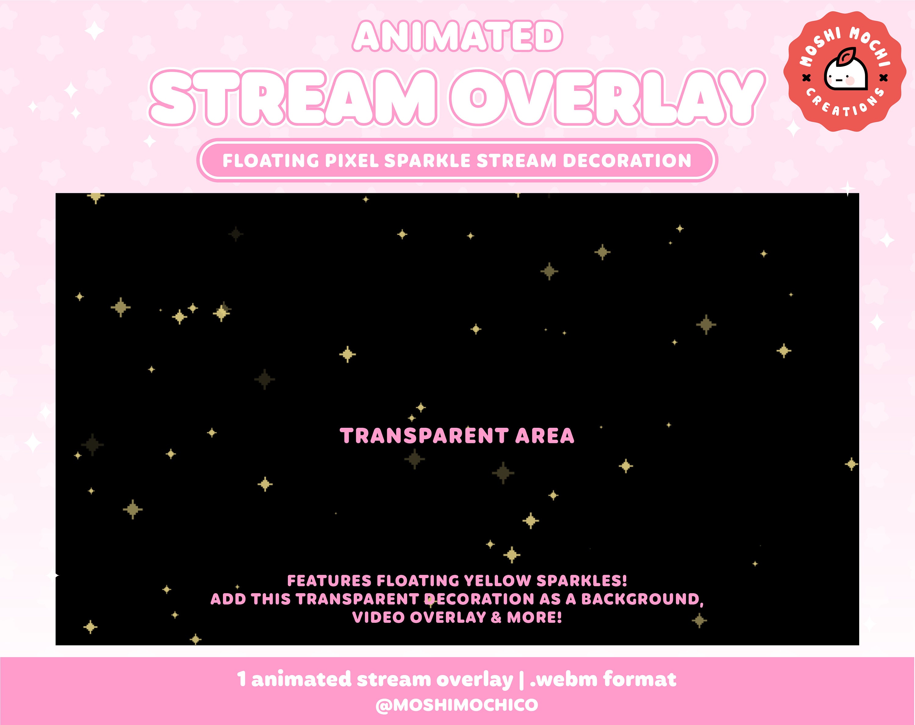 Complemento animado Pixel Sparkle Stream / Decoración de flujo ...