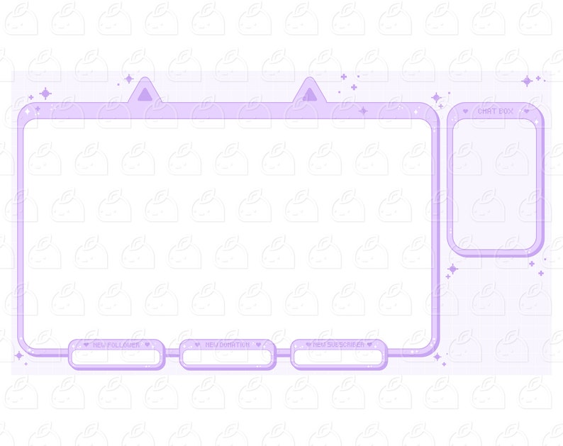 3x Twitch Cute Purple Kitty Full Screen Overlay / Streamer - Etsy UK
