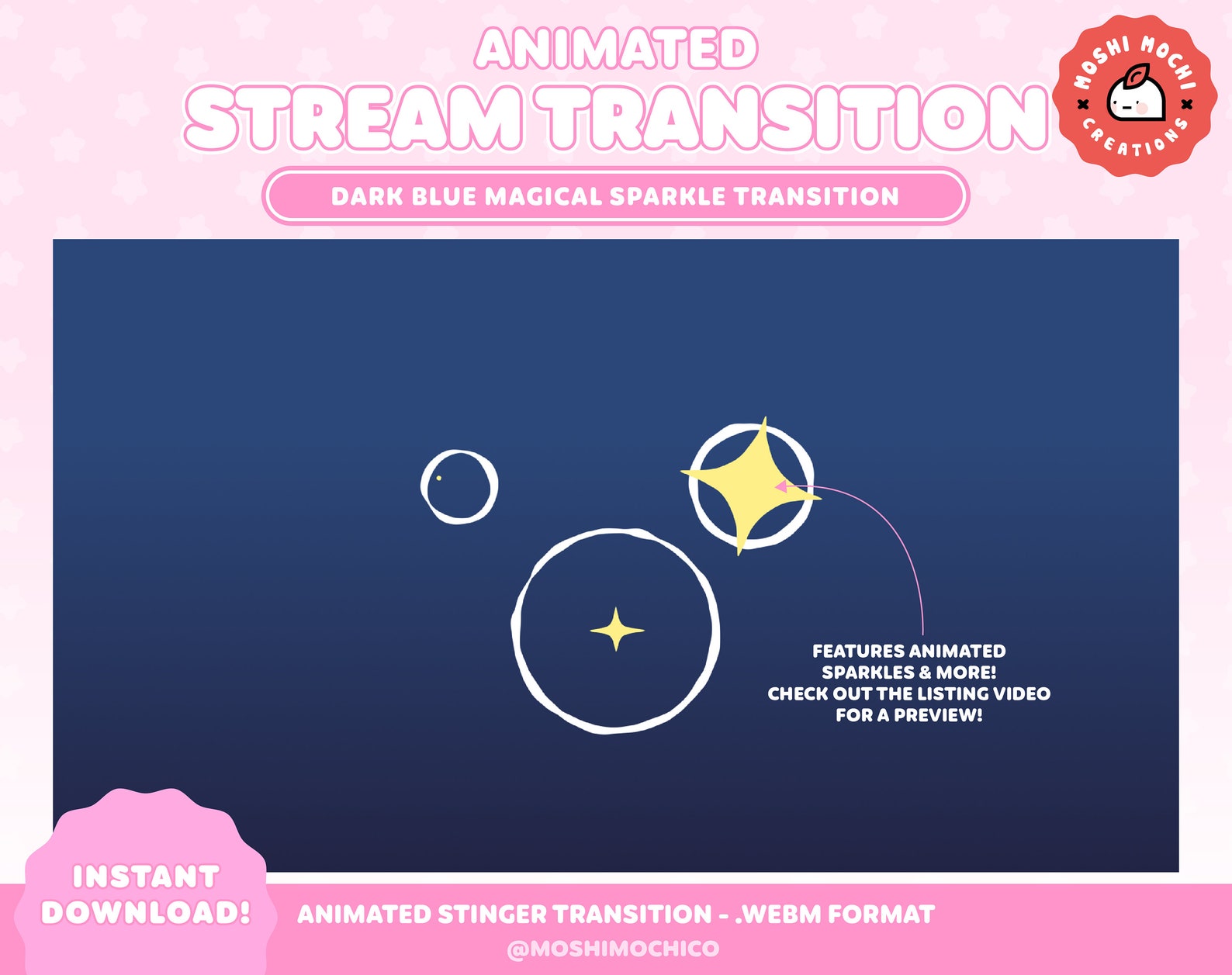 Blue Magic Sparkle Stinger Transition, Twitch Stinger Transition, Cute ...
