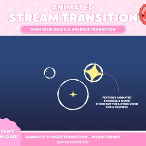 Blue Magic Sparkle Stinger Transition, Twitch Stinger Transition, Cute ...