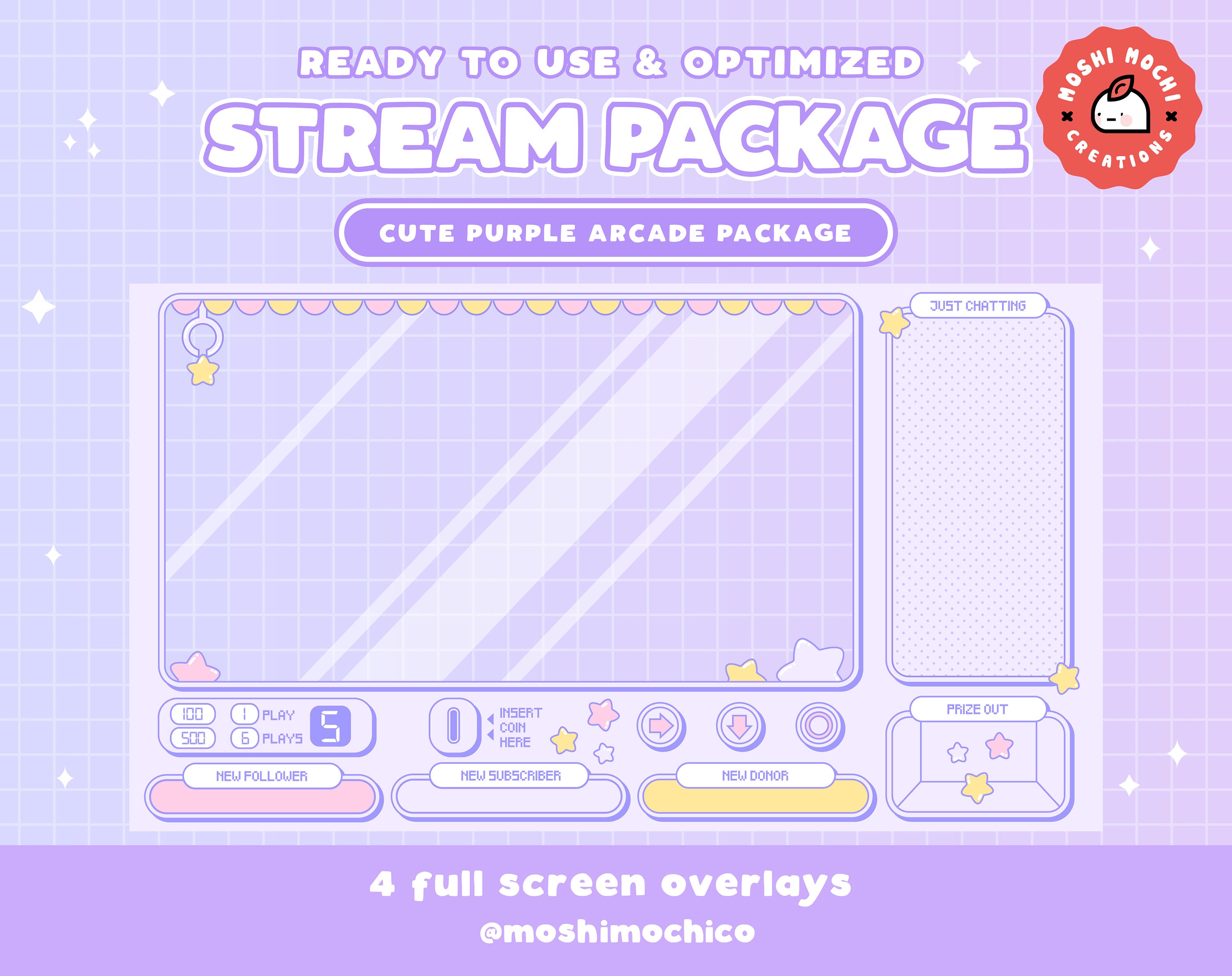 Twitch Overlay Package / Arcade Crane Machine Overlay Set / | Etsy
