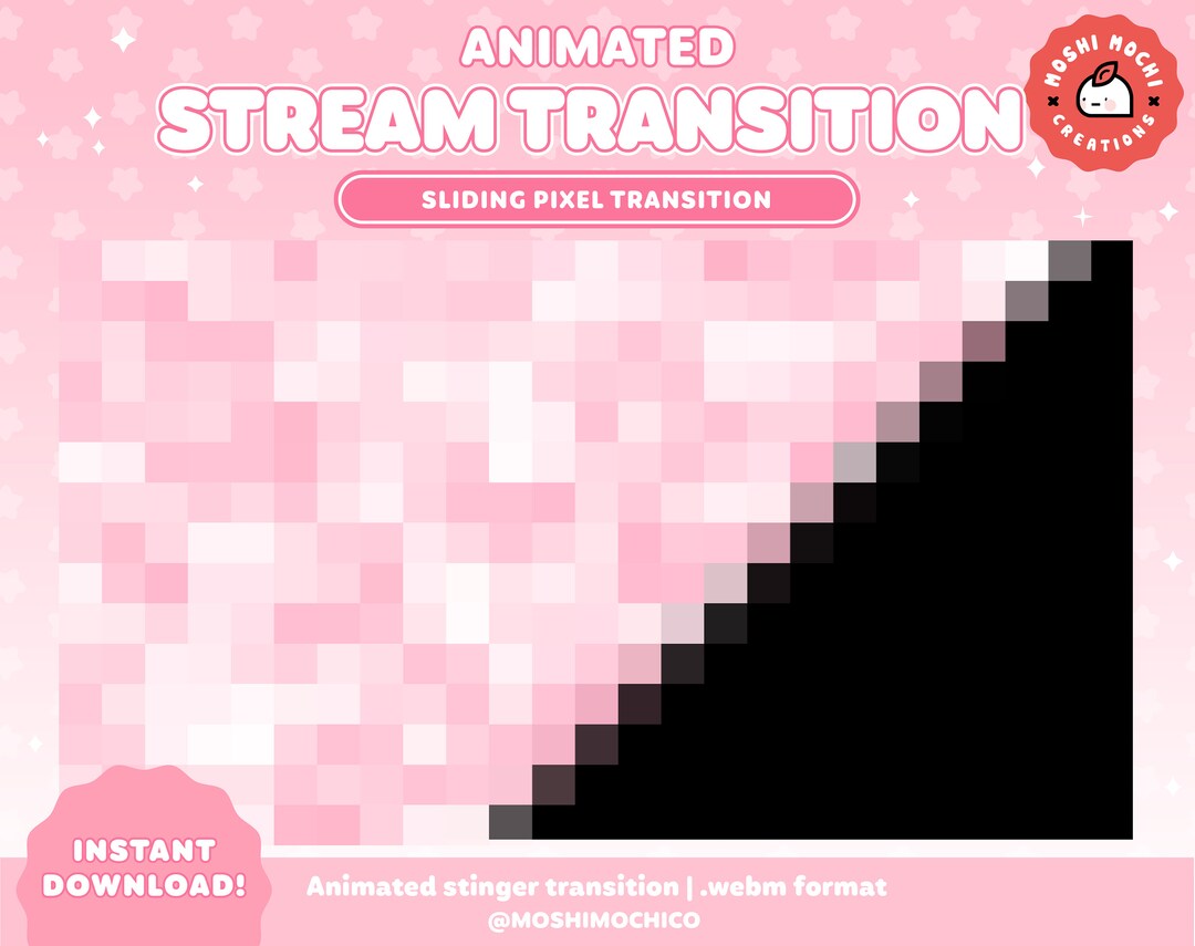 Pink Pixel Stinger Transition for Twitch | Pastel Animated Scene ...