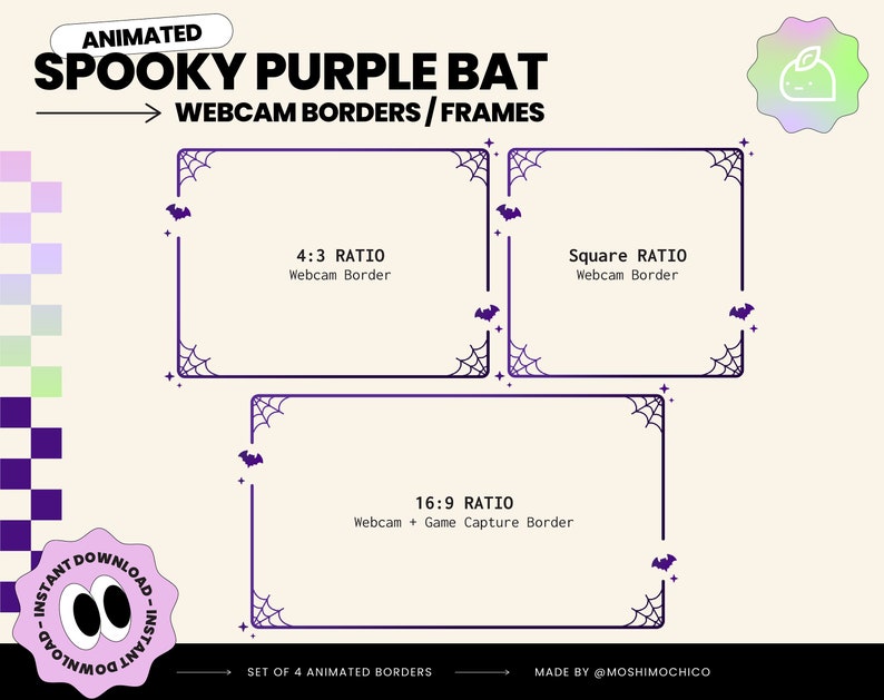 Spooky Bat Stream Webcam Border Game Capture Frame Twitch - Etsy