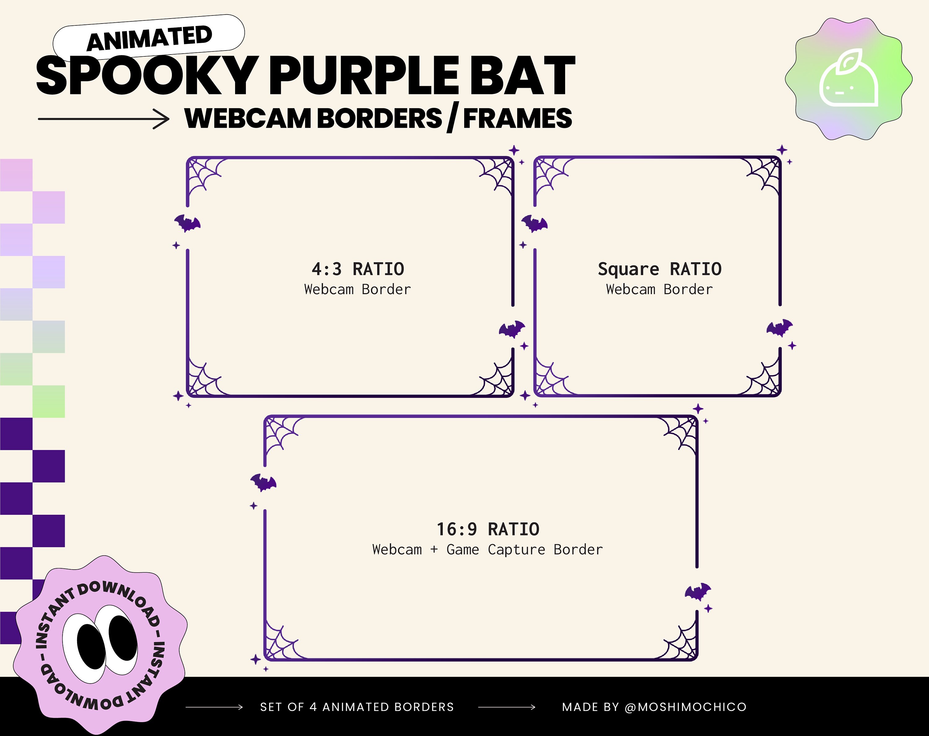 Spooky Bat Stream Webcam Border, Game Capture Frame, Twitch Halloween ...