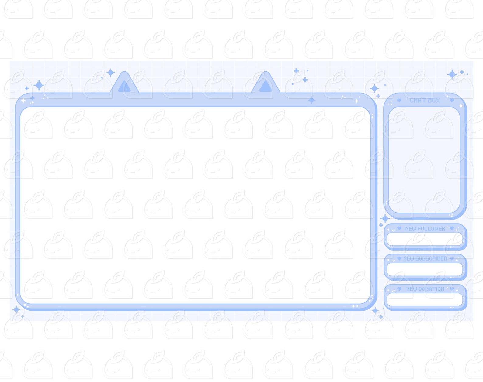 3x Twitch Cute Blue Kitty Full Screen Overlay / Streamer - Etsy