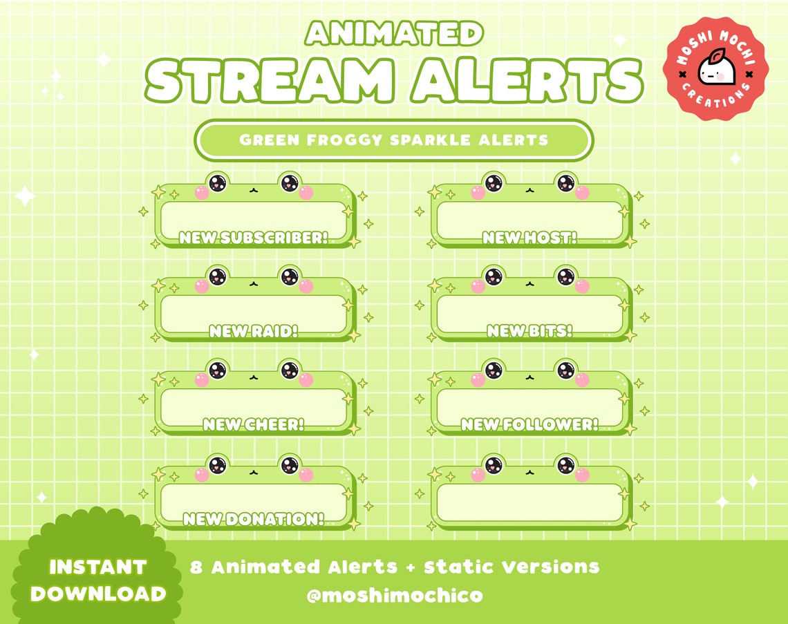 Animated Green Frog Alerts for Twitch / Stream Alerts / Froggy Theme ...