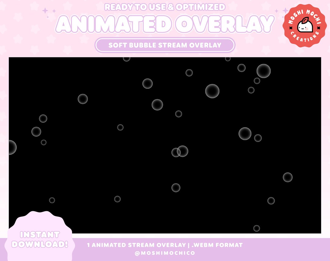 Animated Bubble Stream Add-on / Stream Decoration / Calming Cute ...