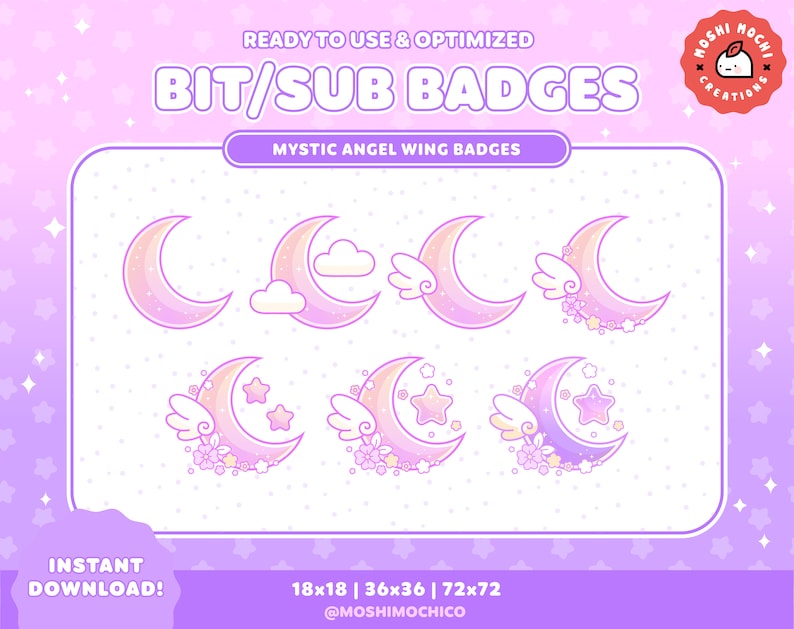 Twitch Sub Badges / Bit Badges / Pink Mystic Pastel Sparkle - Etsy