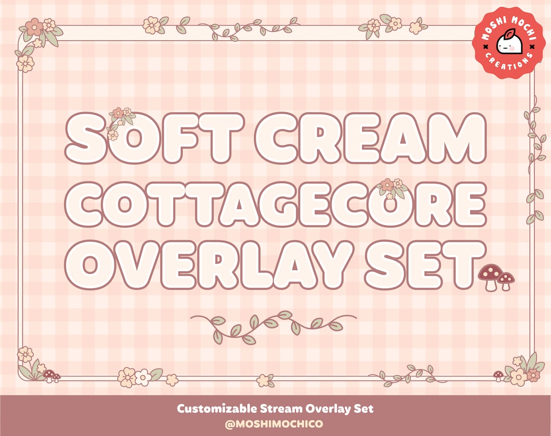 Cottagecore Stream Overlay Set for Twitch, Cozy Floral Package, Forest ...