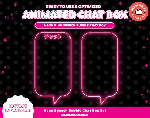 Animated Neon Chat Box for Twitch Custom Stream Overlay - Etsy