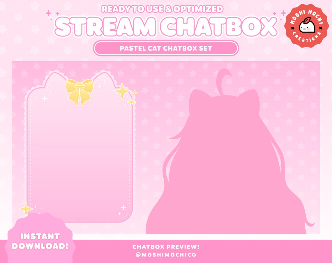 Pastel Cat Chat Box for Twitch Custom Stream Overlay Cute - Etsy Hong Kong
