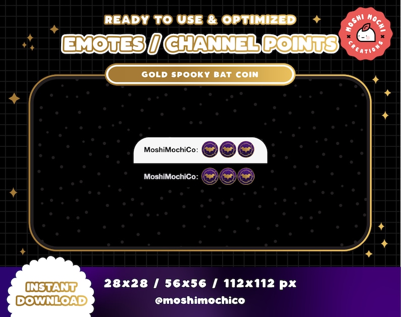 Spooky Bat Coin Channel Point for Twitch / Emote / Halloween Badges ...