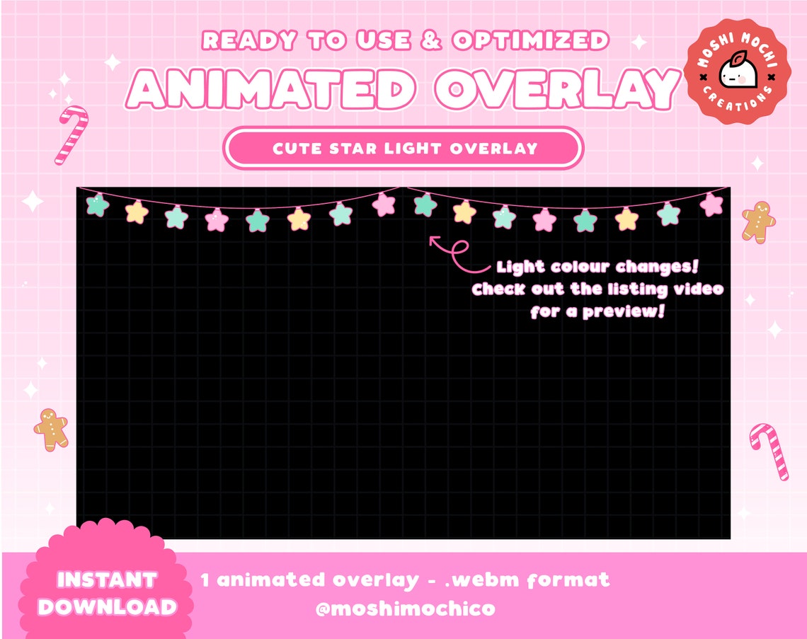Animated Star Light Overlay / Twinkle Star Lights / Cute - Etsy