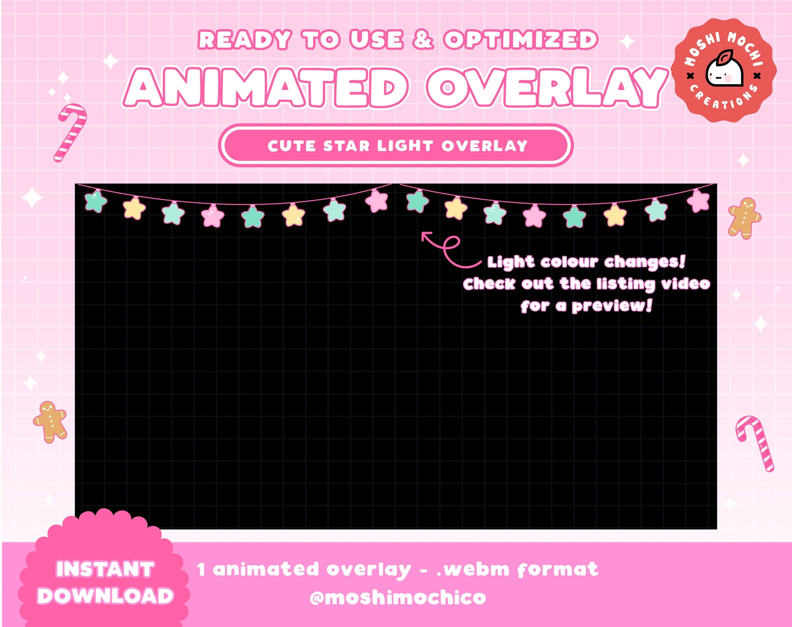 Animated Star Light Overlay / Twinkle Star Lights / Cute - Etsy