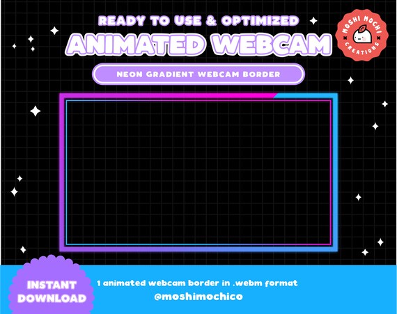 Animated Neon Webcam Border for Streaming / Camera Overlay / | Etsy