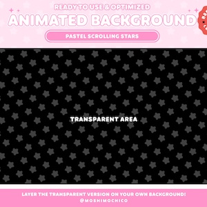 Animated Stream Background, Starry Twitch Overlay, Custom Stream, Cute ...