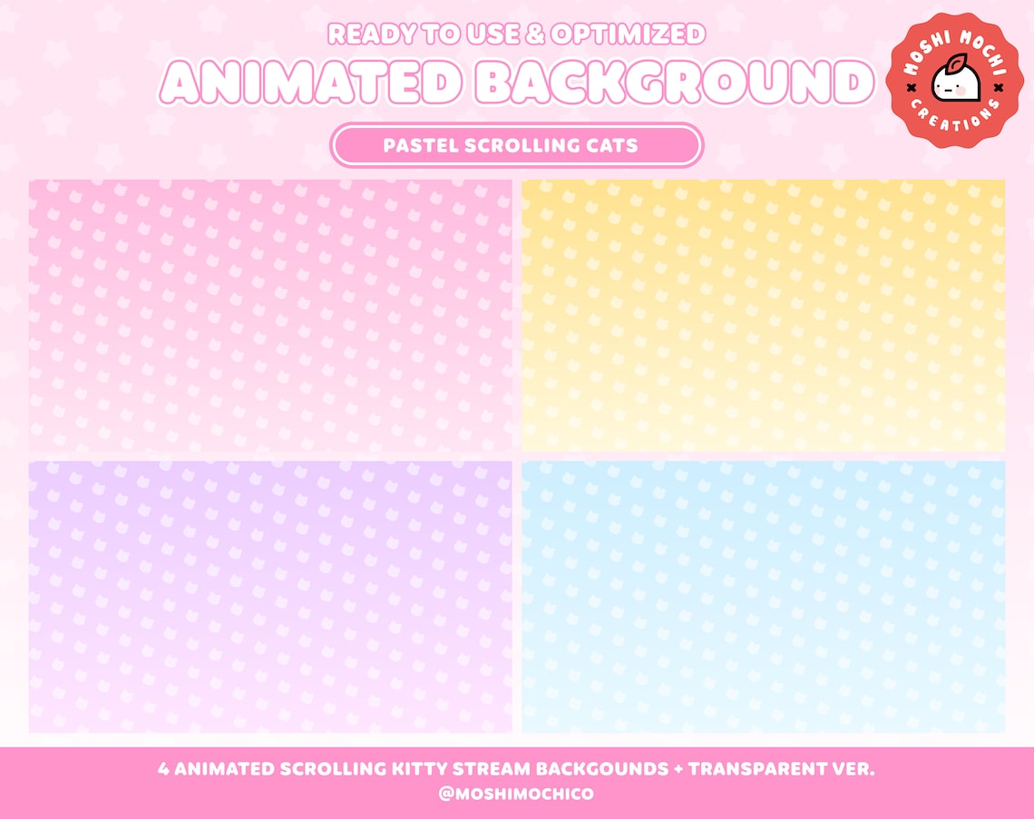 Animated Stream Background, Cat Twitch Overlay, Custom Kitty Stream ...