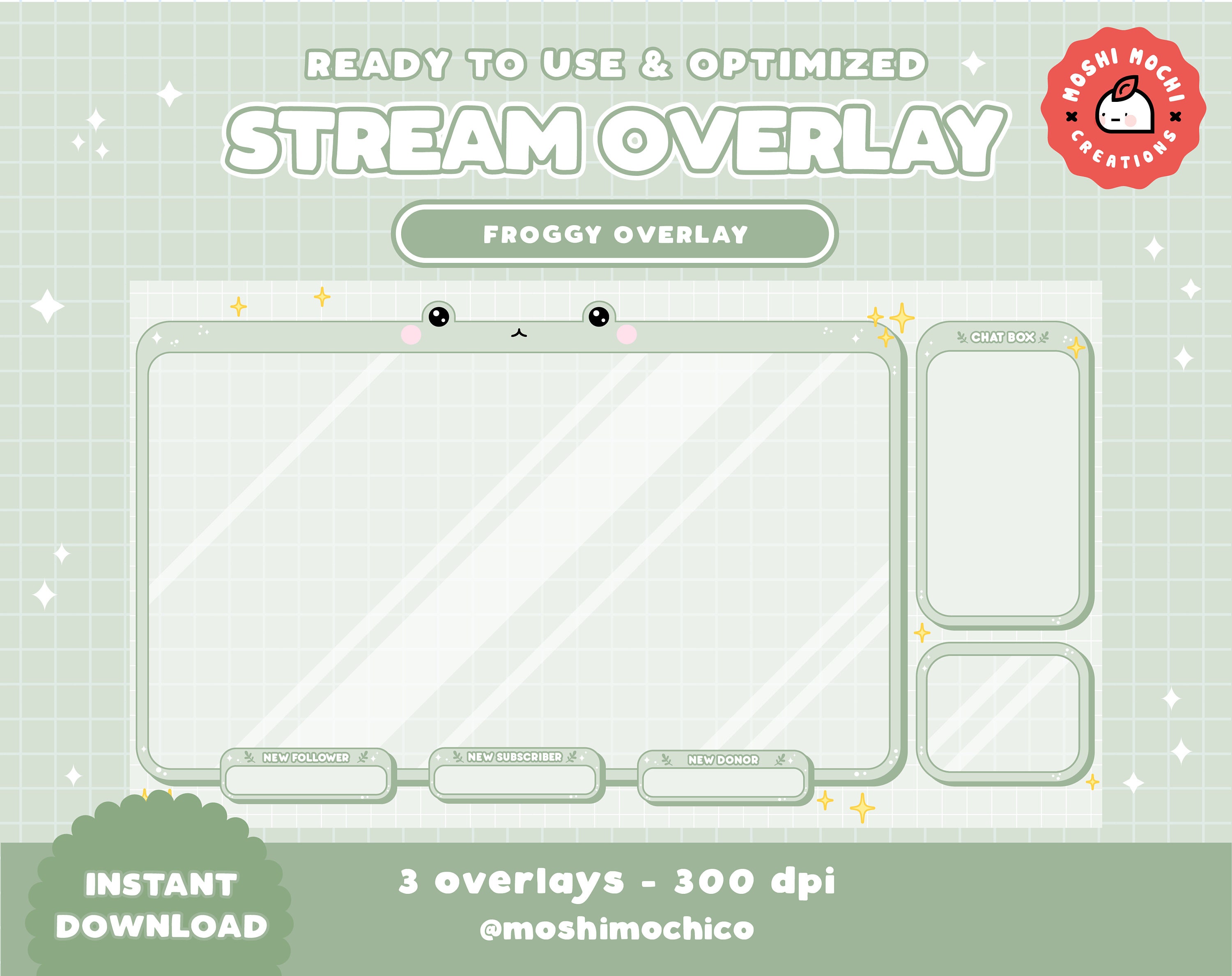 Twitch Froggy Stream Overlay Set / Sage / Streamer Graphics / - Etsy