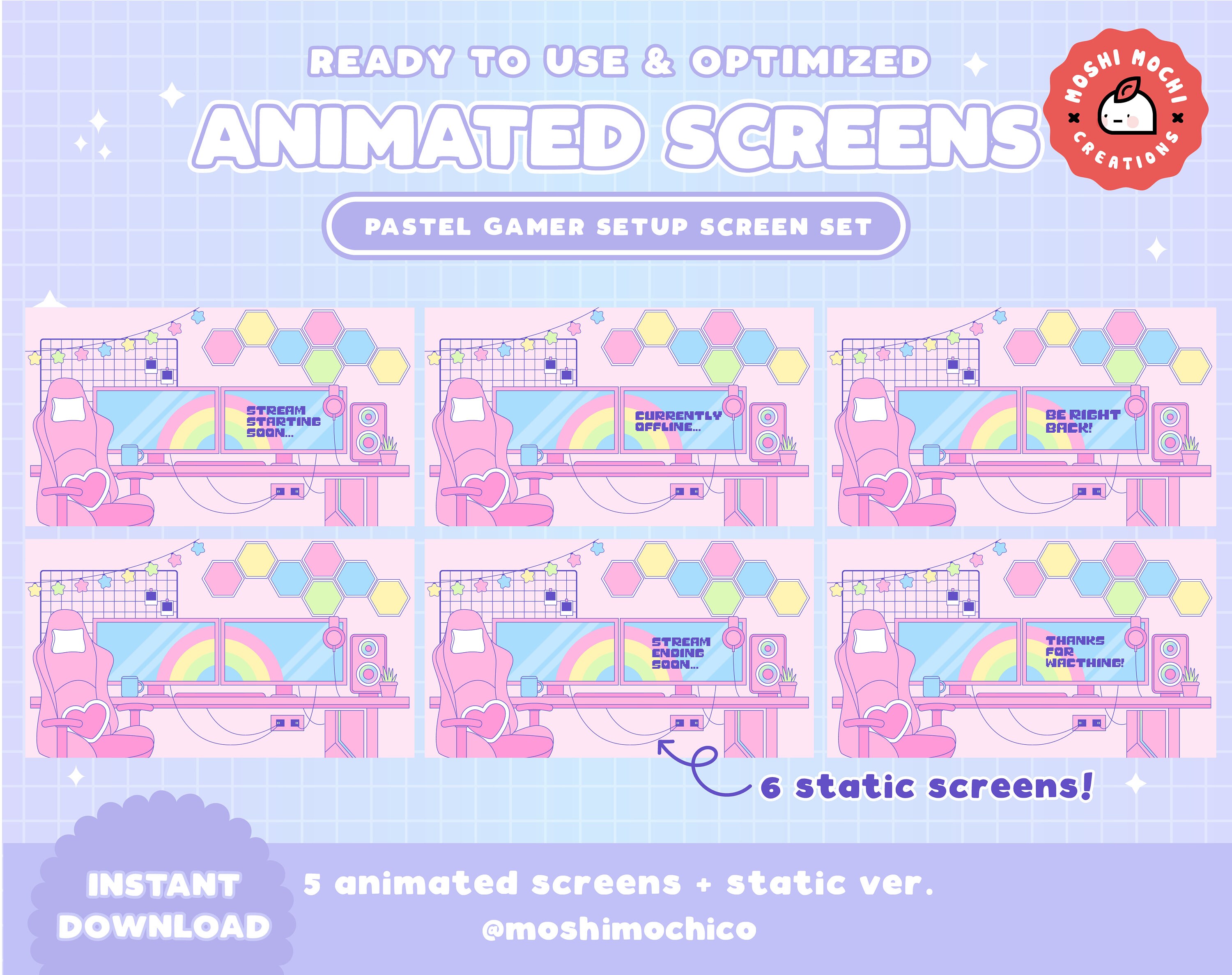 Animated Pink Gamer Room Setup Screens / Pastel Scenes / Cute - Etsy Canada