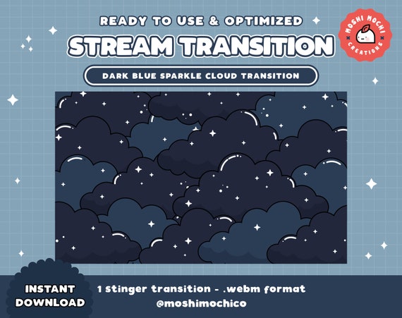 Stinger Transition for Twitch Stream Transition Dark Blue - Etsy