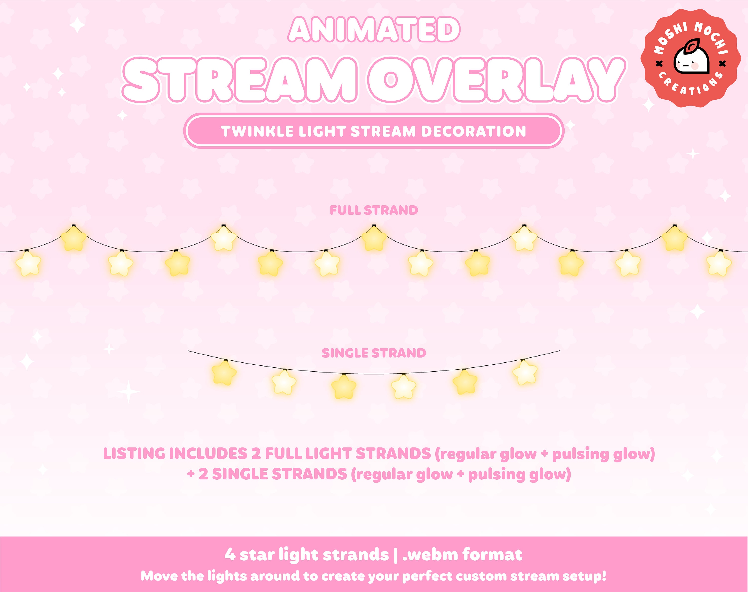 Animated Star Light Overlay / Twinkle Star Lights / Cute Aesthetic ...