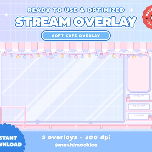 Heart Cafe Stream Overlay Twitch Cute Streamer Graphics - Etsy