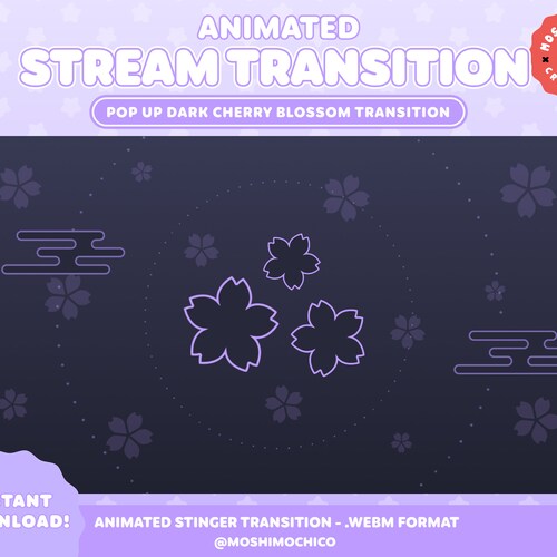 Sakura Flower Animated Twitch Scene Stinger Transition - Etsy