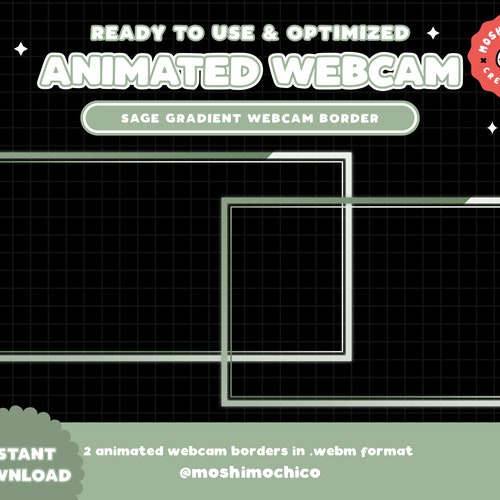 Animated Sage Green Webcam Border for Streaming / Camera - Etsy