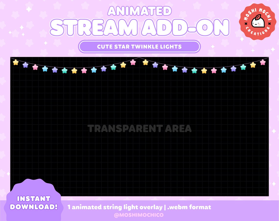 Animated Twinkle Light Overlay / Rainbow Pastel Star Lights / - Etsy