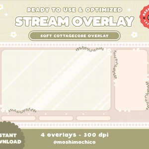 Twitch Aesthetic Floral Soft Mocha Cottagecore Stream Overlay ...