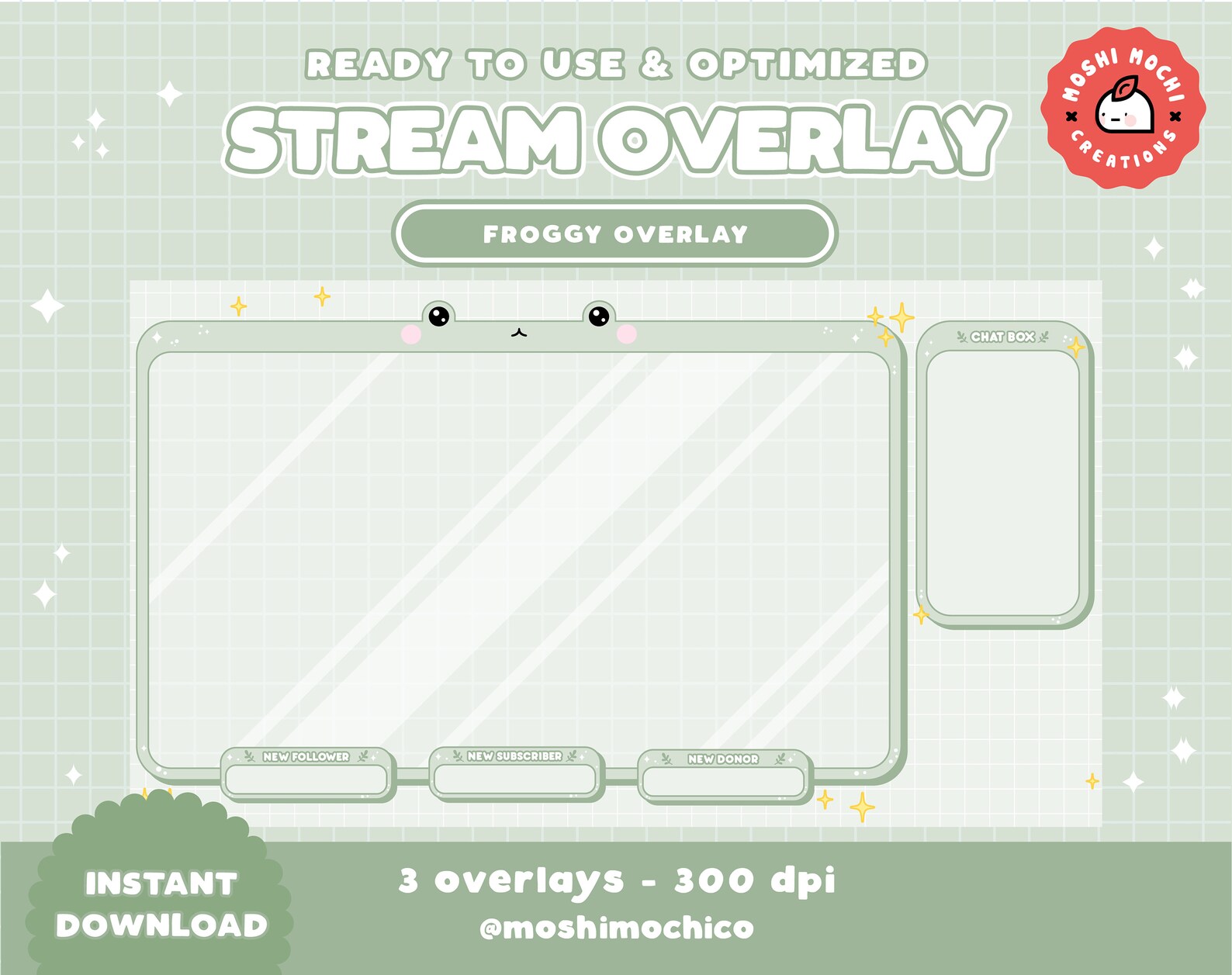 Twitch Froggy Stream Overlay Set / Sage / Streamer Graphics / - Etsy