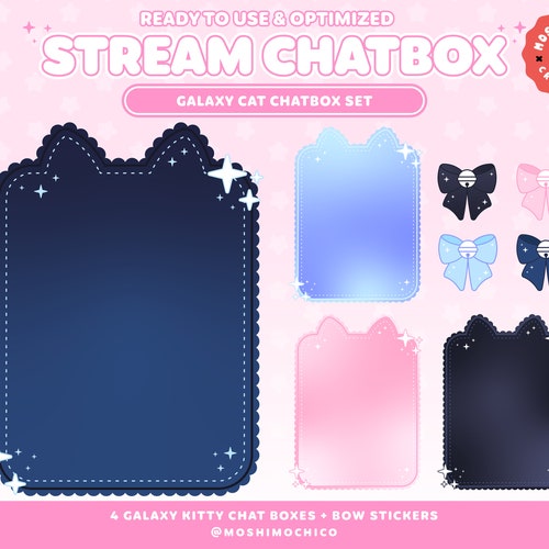Galaxy Cat Chat Box for Twitch Custom Stream Overlay Cute - Etsy