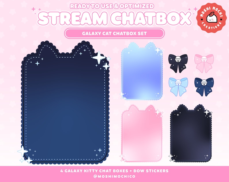 Galaxy Cat Chat Box for Twitch Custom Stream Overlay Cute - Etsy