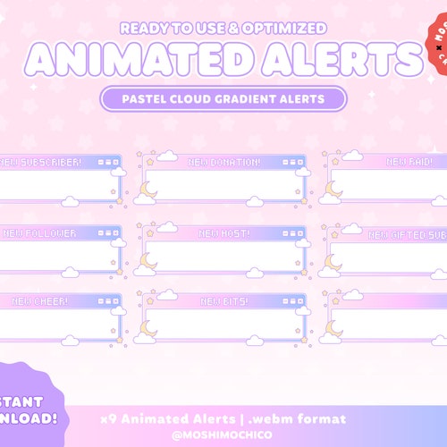 Pink Animated Twitch Alerts / Cute Computer Window / New - Etsy