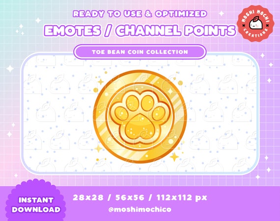 Twitch Gold Toe Bean Paw Coin Emotes / Channel Points / Badges | Etsy